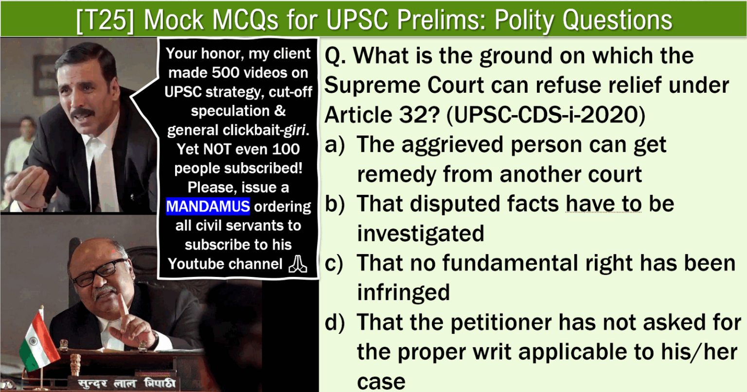 [T25] UPSC Mock Round#42: Polity, Constitution & Governance for ...